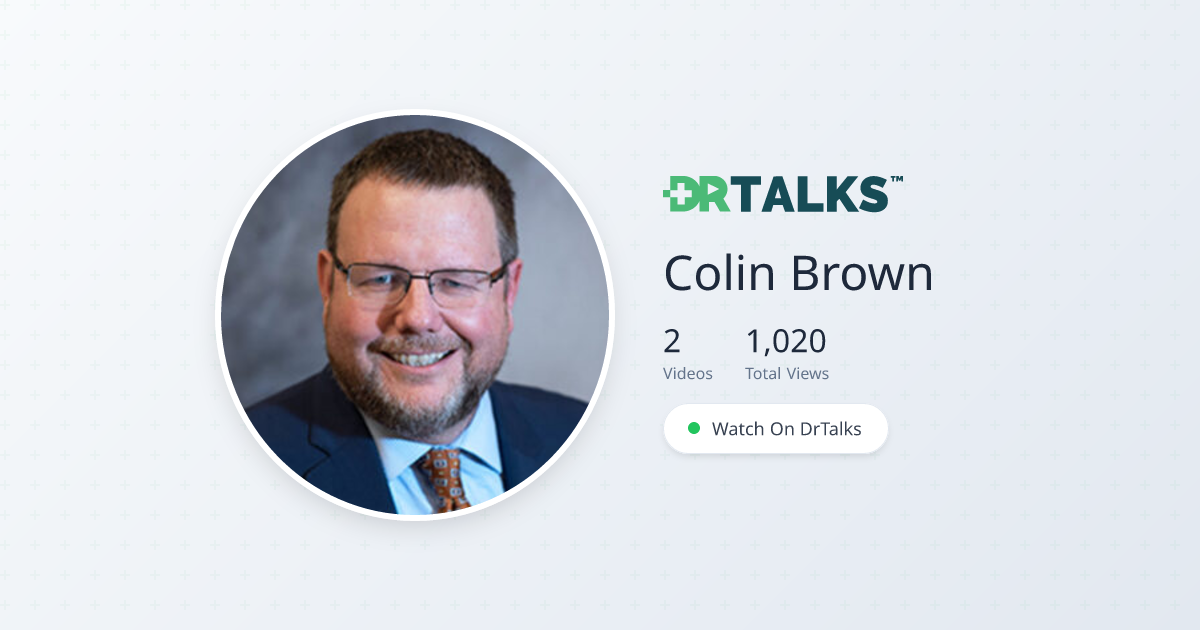 Colin Brown - Expert Profile | DrTalks