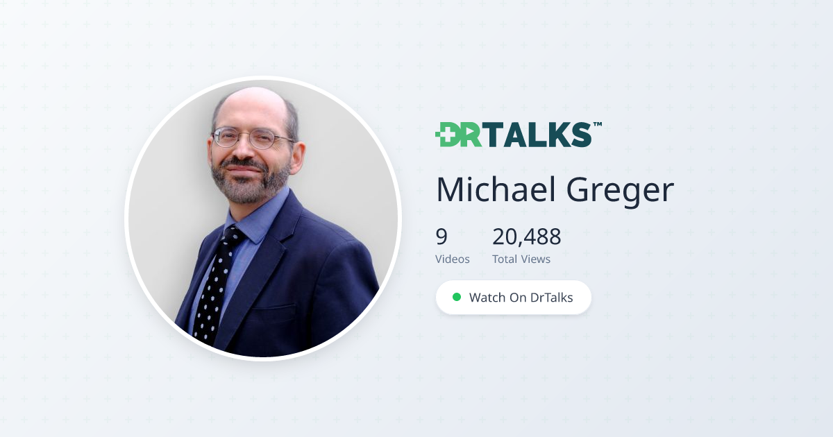 Michael Greger Expert Profile Drtalks